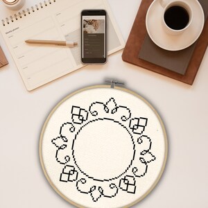 Pretty Round Frame PDF Cross Stitch Pattern Needlecraft - Instant ...