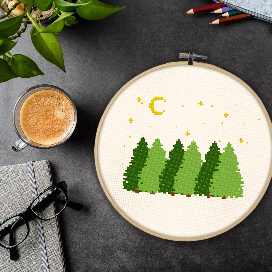 Pine Trees PDF Cross Stitch Pattern Needlecraft - Instant Download ...