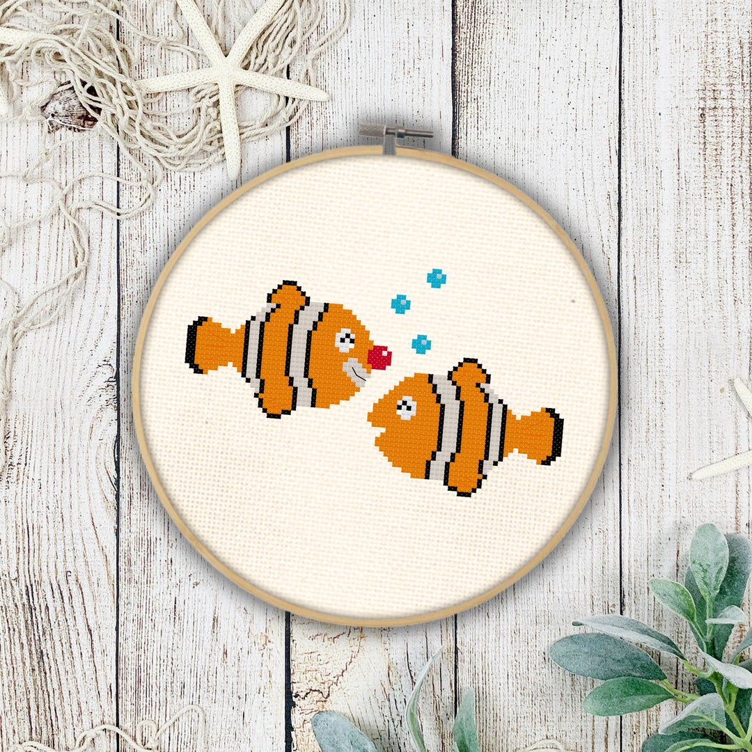 Funny Clown Fish Design PDF Cross Stitch Pattern Needlecraft - Instant ...
