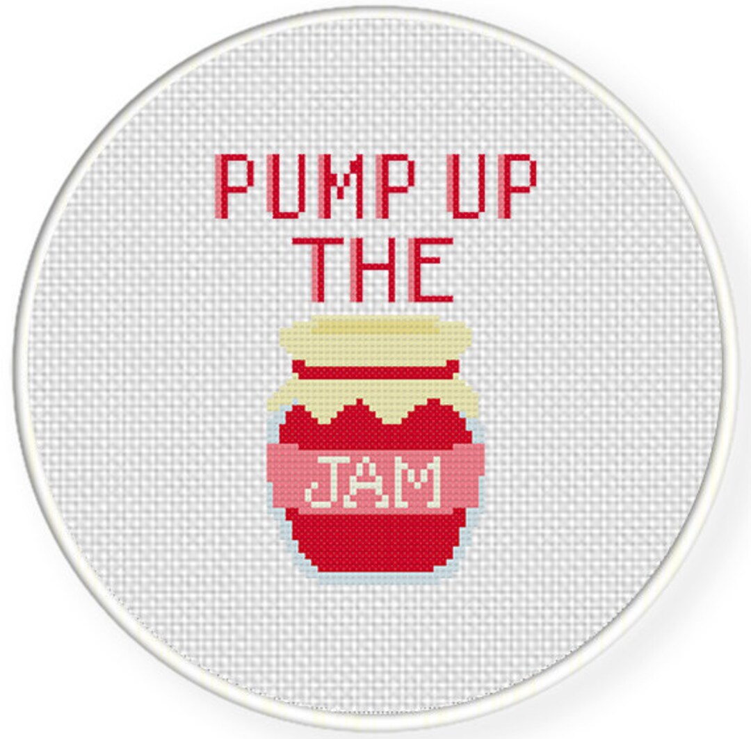 Pump up the Jam Counted Cross Stitch Charts, Funny PDF Pattern, Cross ...
