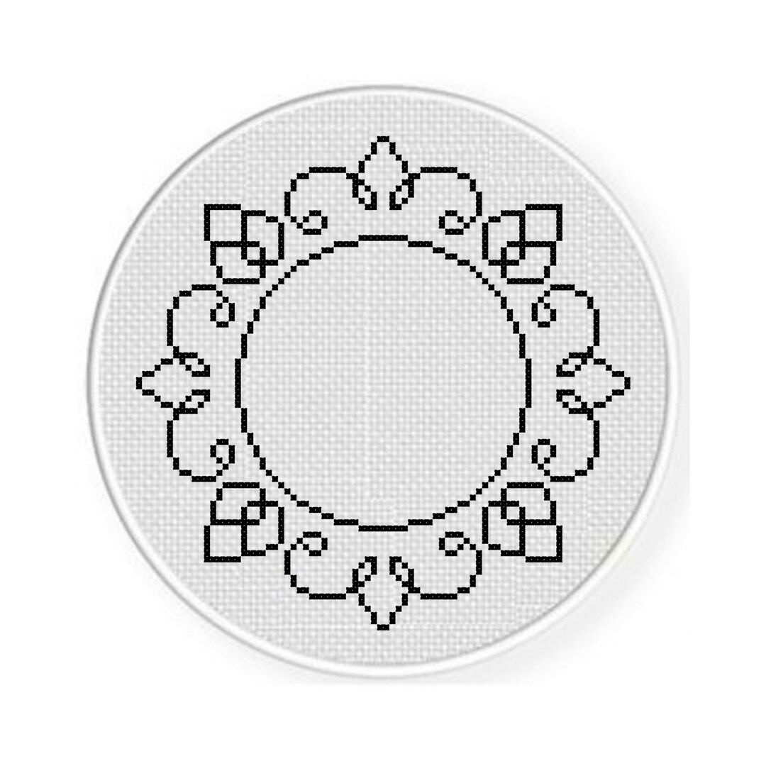 Pretty Round Frame PDF Cross Stitch Pattern Needlecraft - Instant ...