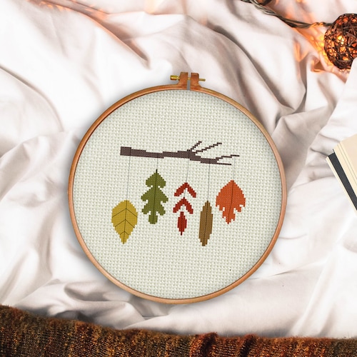 Autumn Leaves Cross Stitch Pattern - Etsy