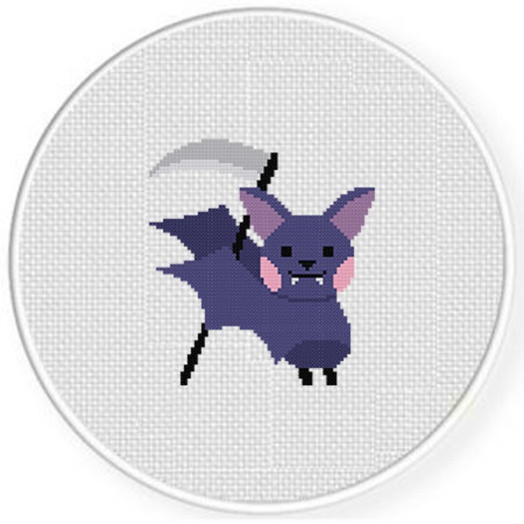 Bat With Scythe PDF Cross Stitch Pattern Needlecraft - Instant Download ...