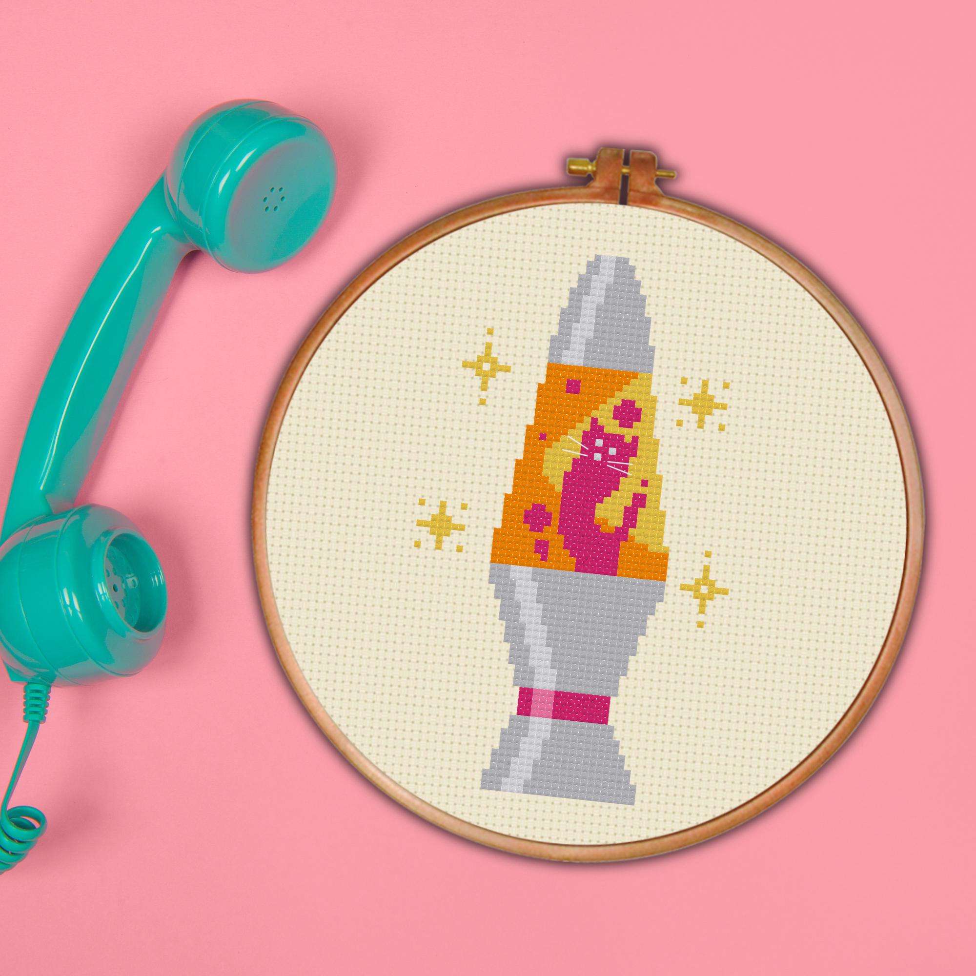 Cat Lava Lamp PDF Cross Stitch Pattern Needlecraft - Instant Download ...