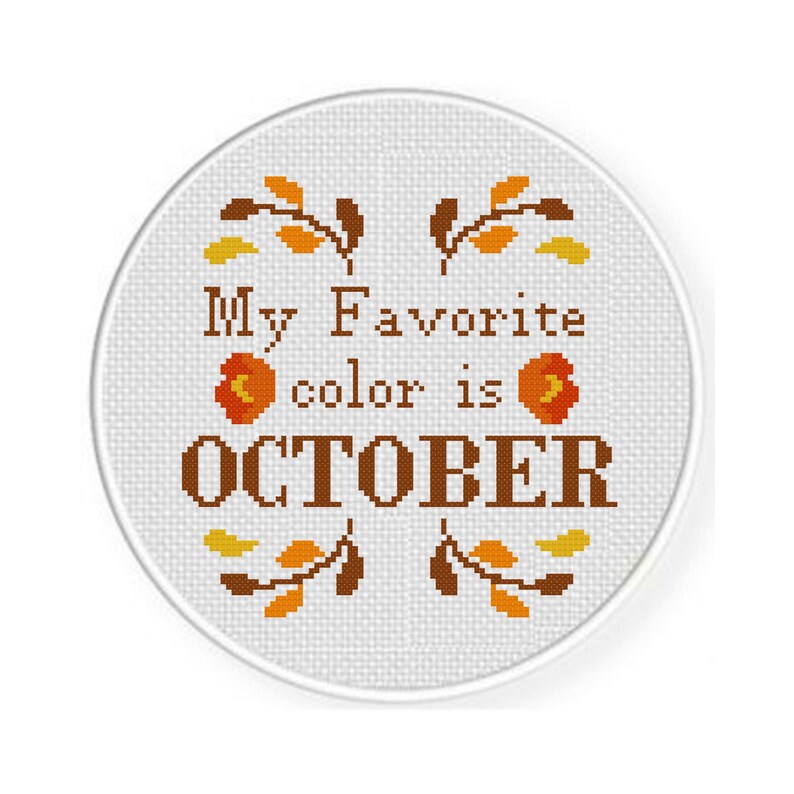 My Favorite Color is October PDF Cross Stitch Pattern Needlecraft ...