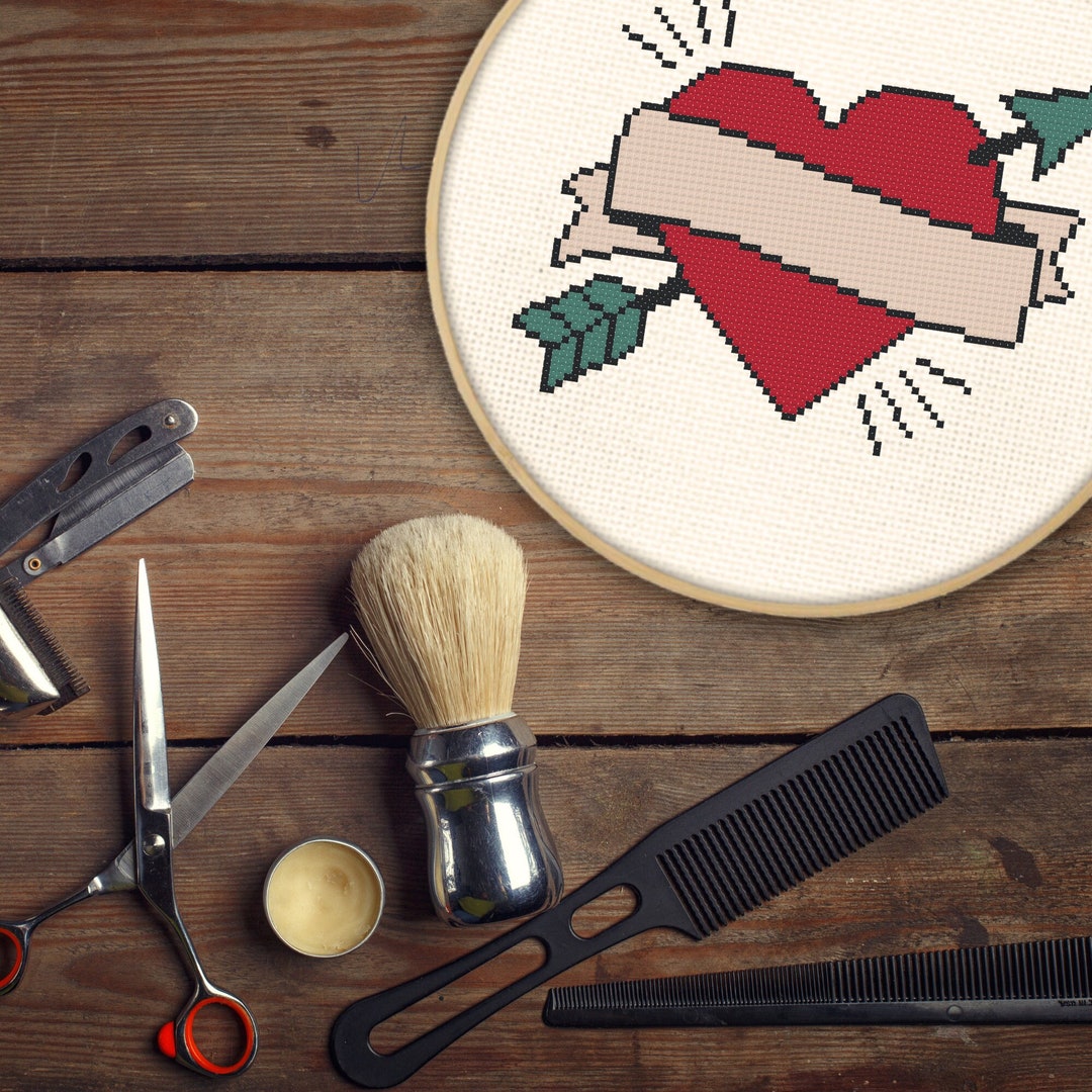 Heart Arrow Tattoo PDF Cross Stitch Pattern Needlecraft - Instant ...