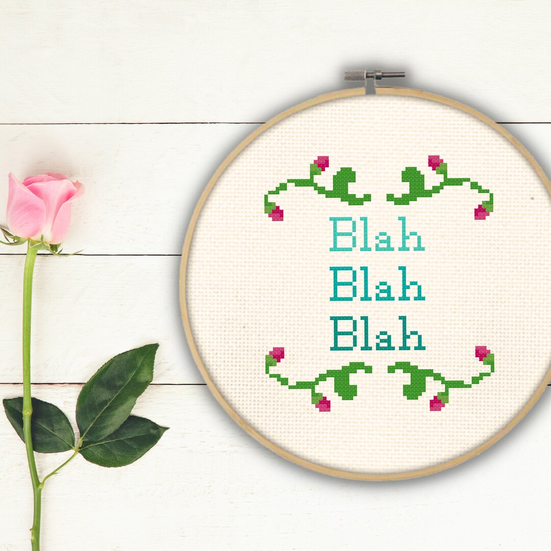 Bla Bla Bla PDF Cross Stitch Pattern Needlecraft - Instant Download - Modern Chart - Etsy