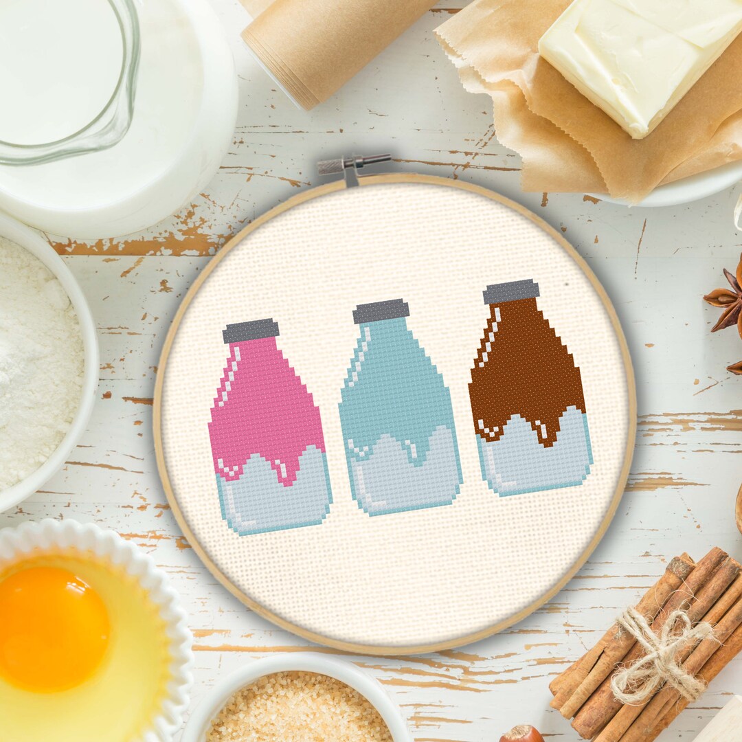 Milk Flavors PDF Cross Stitch Pattern Needlecraft - Instant Download ...