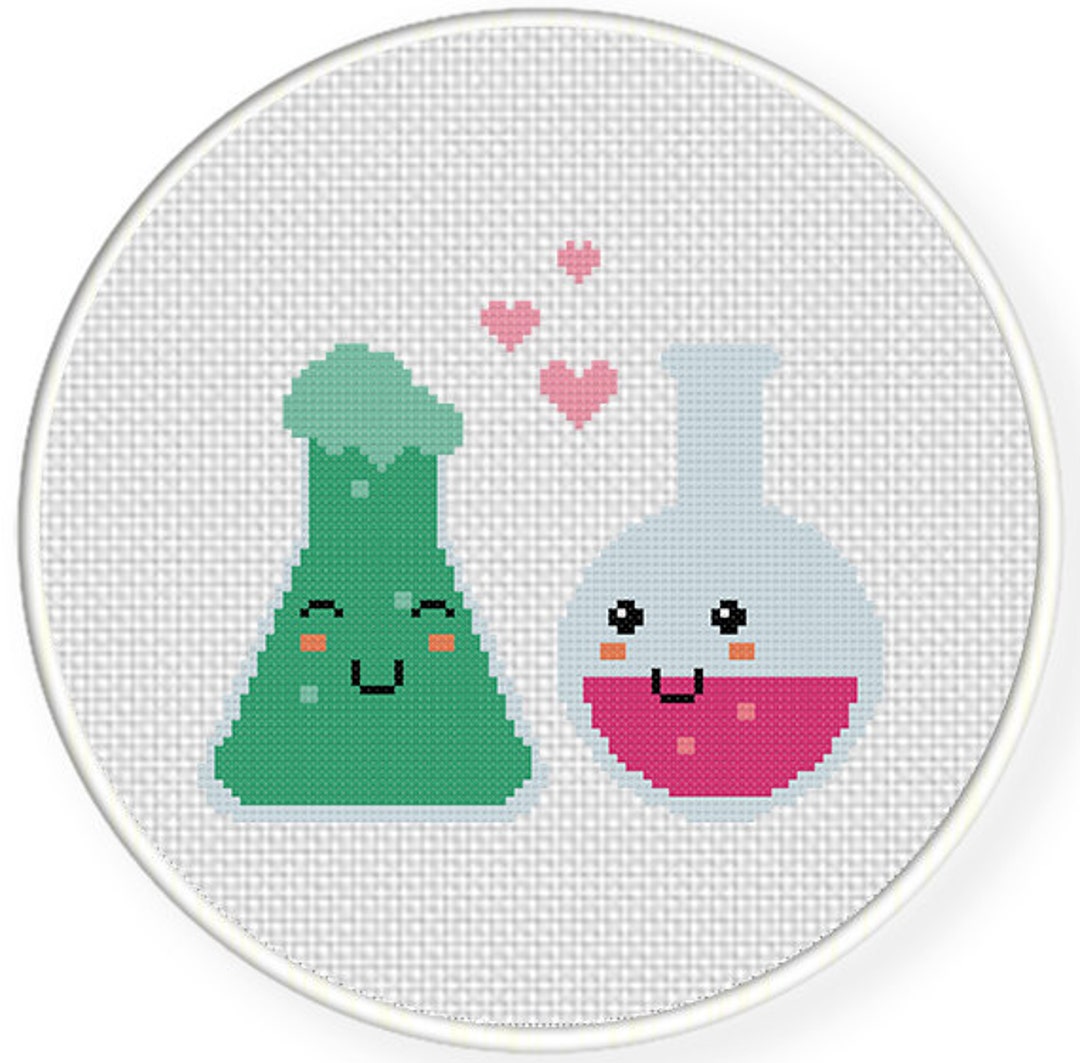 Love Chemistry Counted Cross Stitch Chart, Science PDF Pattern, Cross ...