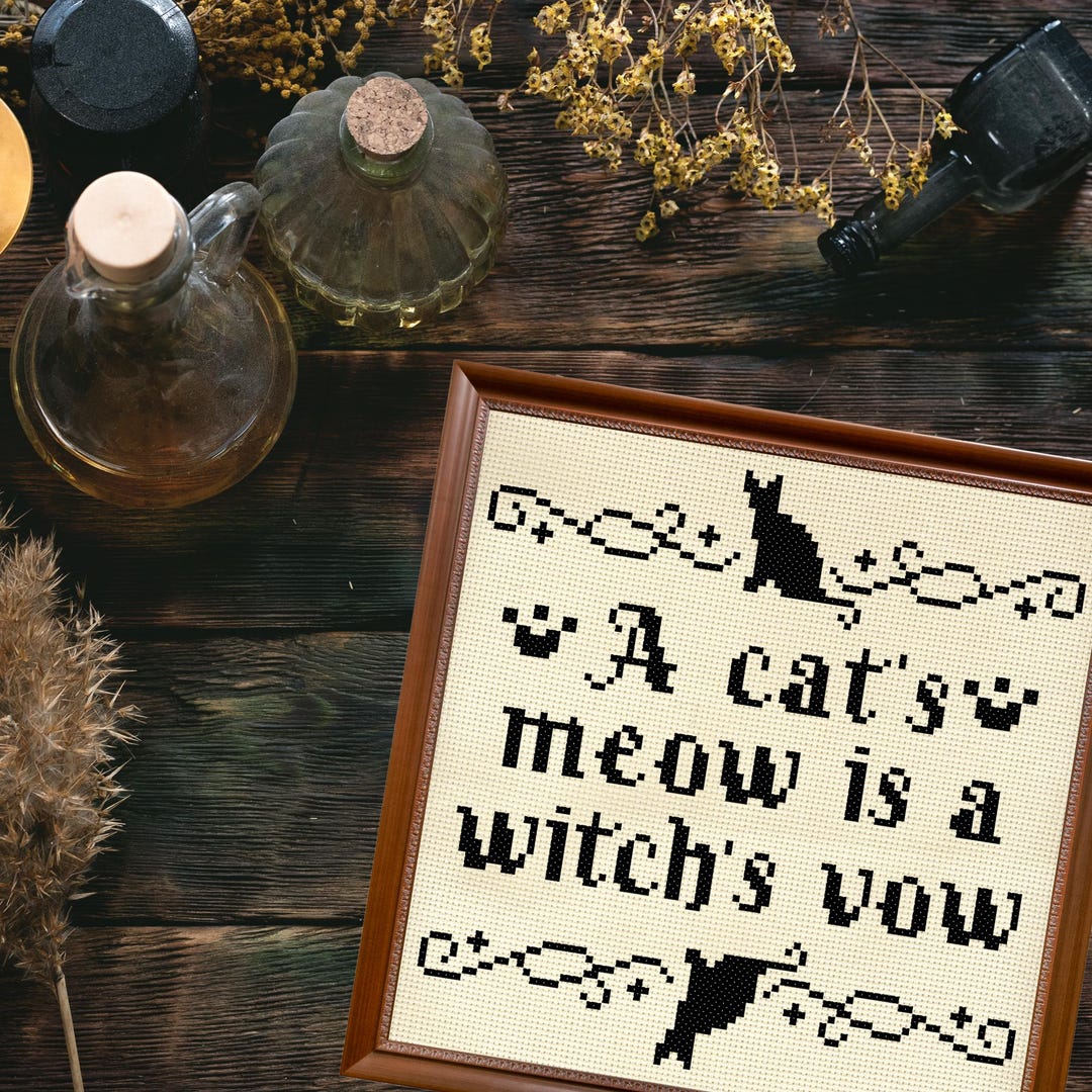A Cat's Meow PDF Cross Stitch Pattern Needlecraft - Instant Download ...