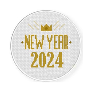 New Year 2024 PDF Cross Stitch Pattern Needlecraft - Instant Download ...