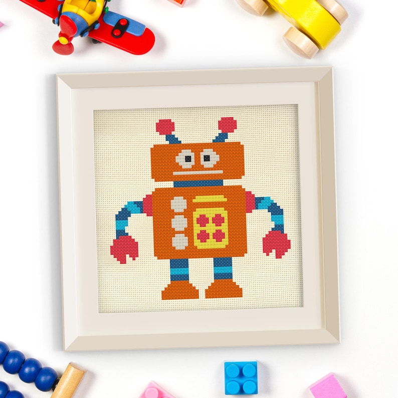 Goofy Robot PDF Cross Stitch Pattern Needlecraft - Instant Download ...