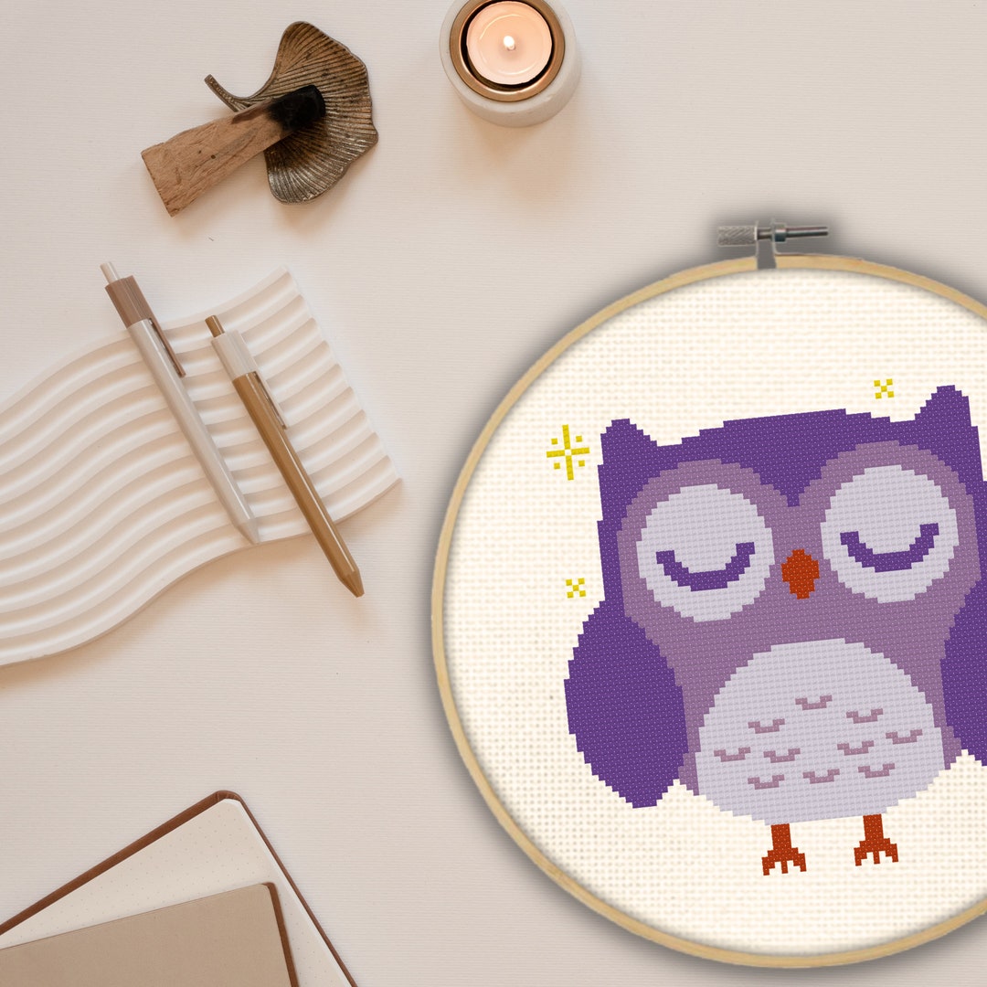 Night Owl PDF Cross Stitch Pattern Needlecraft - Instant Download - Modern Chart - Etsy
