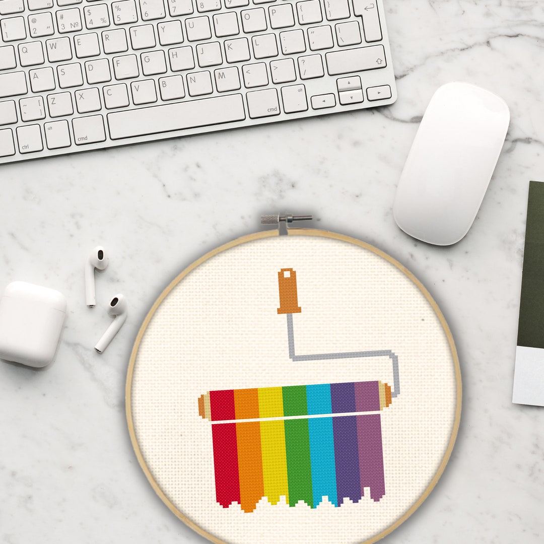 Rainbow Paint PDF Cross Stitch Pattern Needlecraft - Instant Download ...