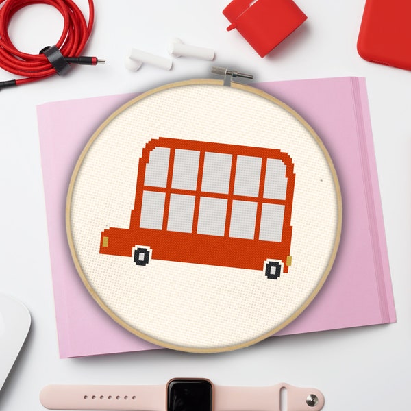Double Decker Bus Cross Stitch Pattern - Etsy