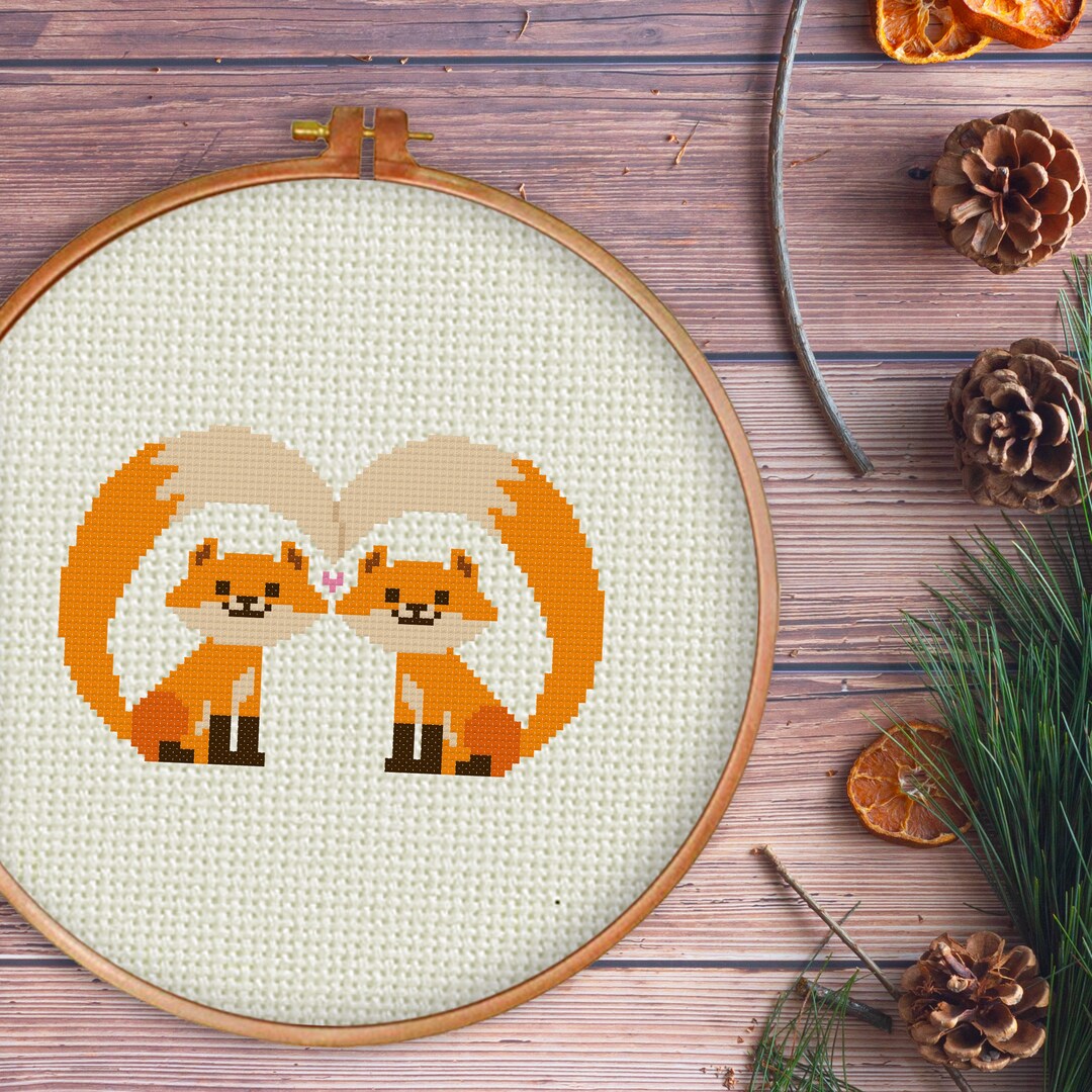 Foxy Love PDF Cross Stitch Pattern Needlecraft - Instant Download ...
