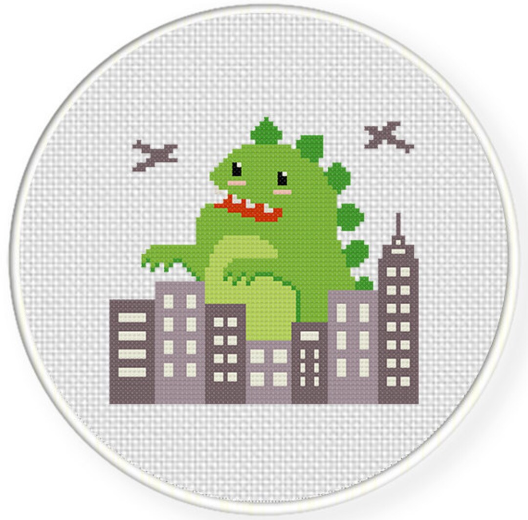 Cute-zilla Counted Cross Stitch Chart, Monster PDF Pattern for Cross ...