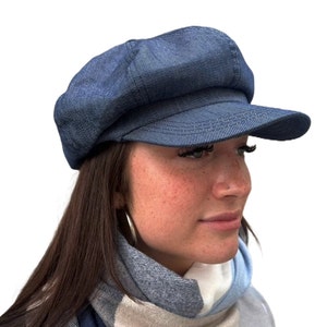 Denim Baker Boy Hat Blue Washed Denim Newsboy Cap - Etsy