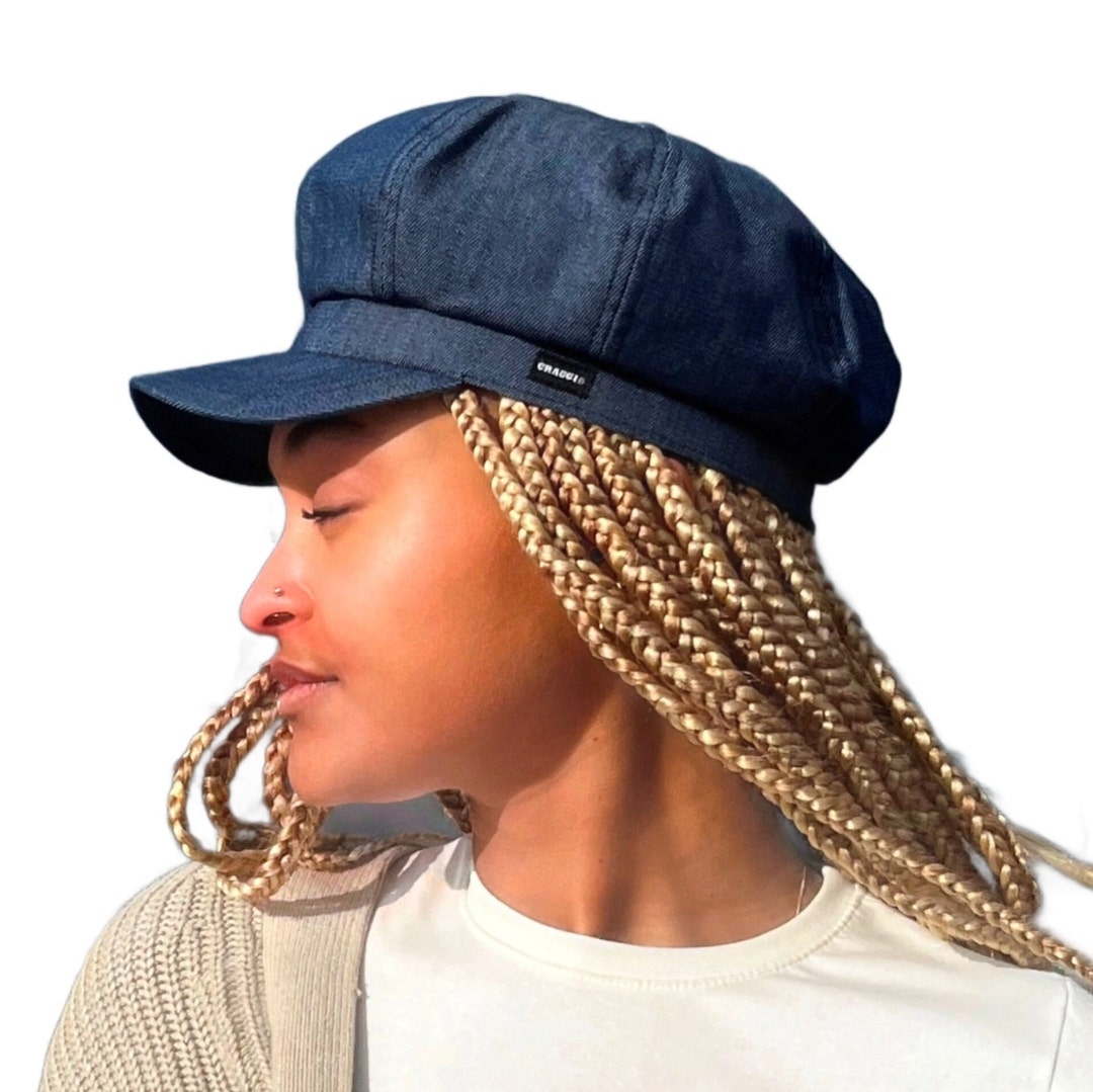 Denim Baker Boy Hat Blue Washed Denim Newsboy Cap - Etsy