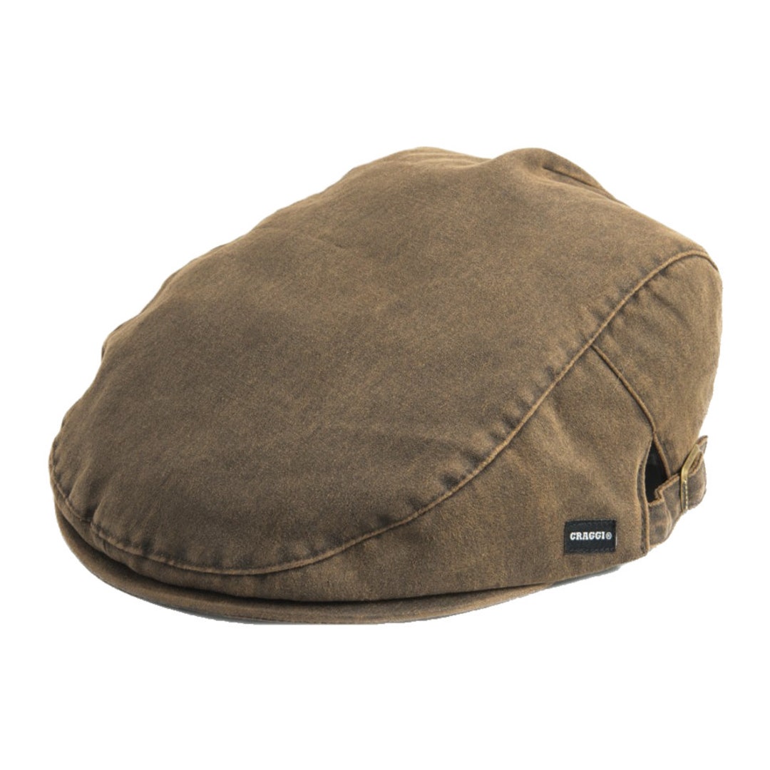Mens Country Flat Cap CRAGGI Brown Wax Effect Hat - Etsy