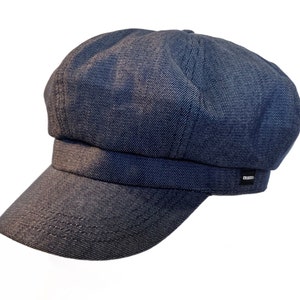 Denim Baker Boy Hat Blue Washed Denim Newsboy Cap - Etsy
