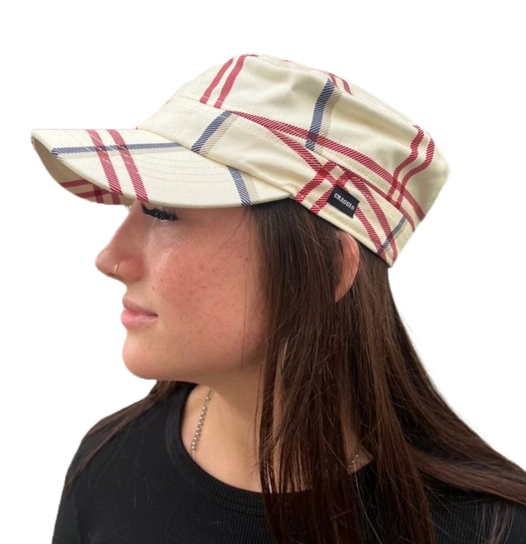 Womens Newsboy Cap Sports Hat Navy Red Cream Check Cap - Etsy
