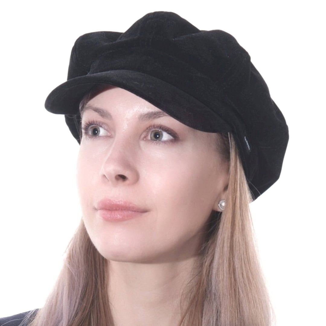 Velvet Baker Boy Hat Black Velvet Newsboy Cap by CRAGGI - Etsy