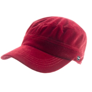 Velvet Newsboy Cap Red Velvet Military Hat - Etsy