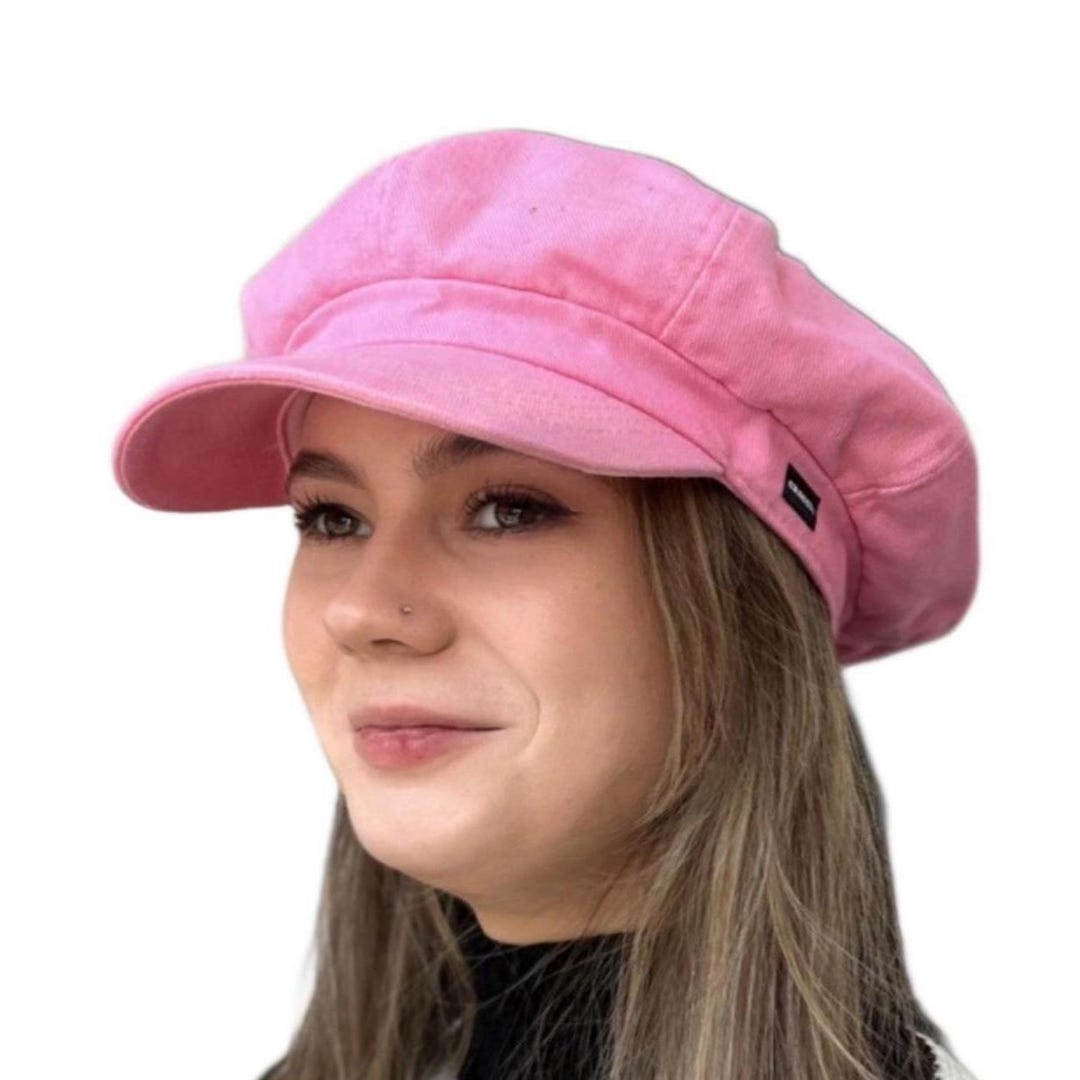 Pink Denim Baker Boy Hat: Pink Cotton Newsboy Cap by CRAGGI - Etsy