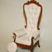 DOLLHOUSE MINIATURES Walnut Baroque Throne Chair Artisan Handmade ...