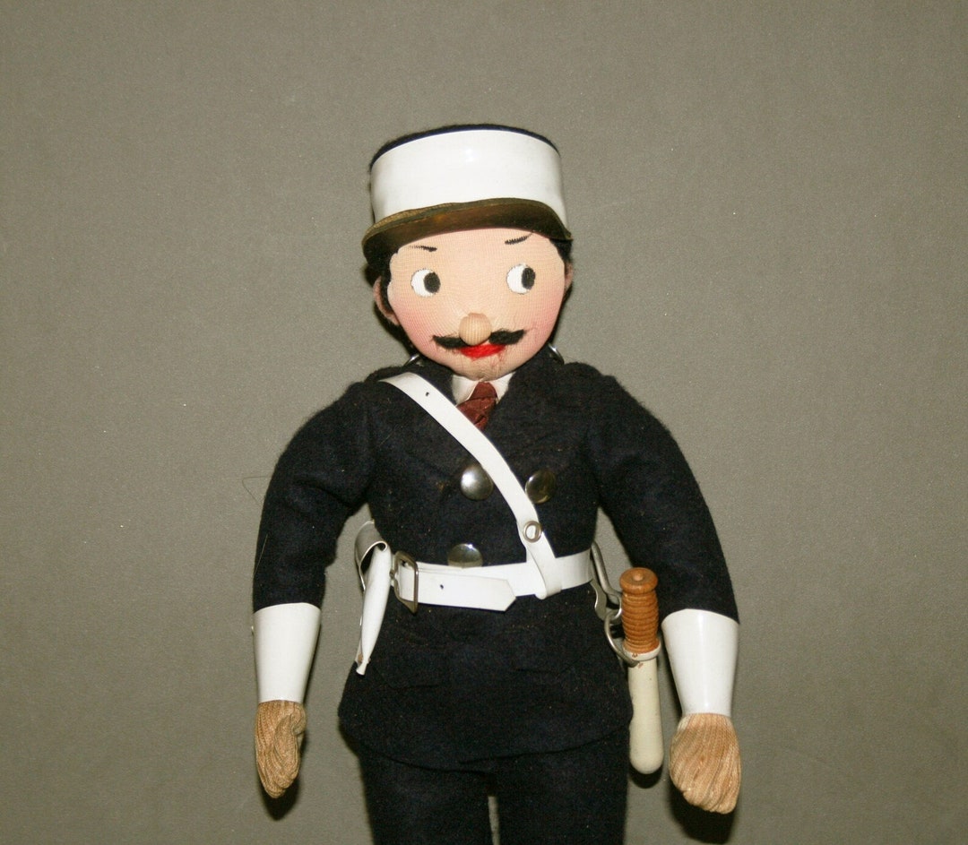 Vintage POLICEMAN Cloth Doll -FRENCH Style Doll -mid Century Dolls ...