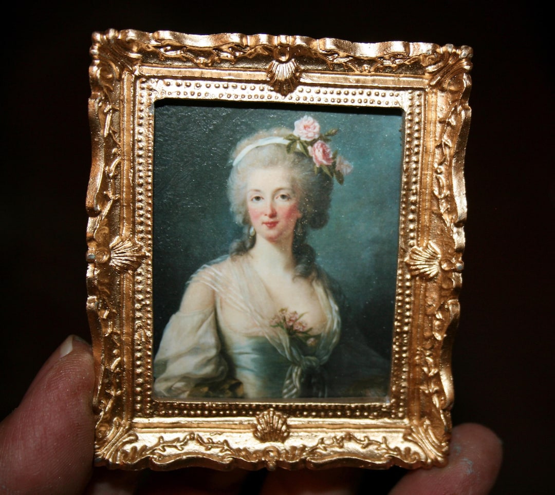 DOLLHOUSE MINIATURES " Lady Portrait " Artisan Handmade Miniature in ...