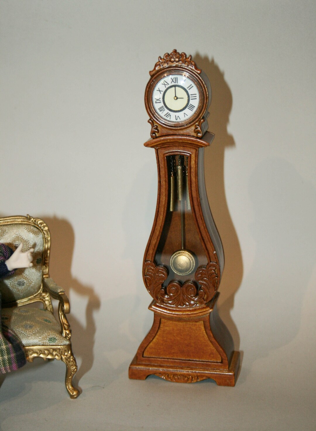 DOLLHOUSE Miniatures " Grandfather Clock " Artisan Handmade Miniature ...