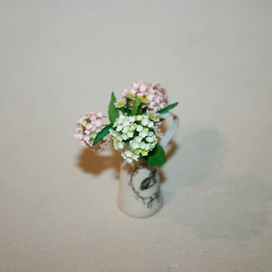 Paper Pitcher With Hydrangea Flowers Dollhouse Miniatures Artisan ...