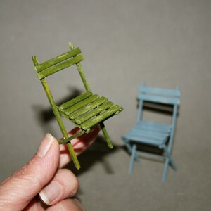 Working Folding Wood Chair -DOLLHOUSE MINIATURES - Artisan Handmade ...