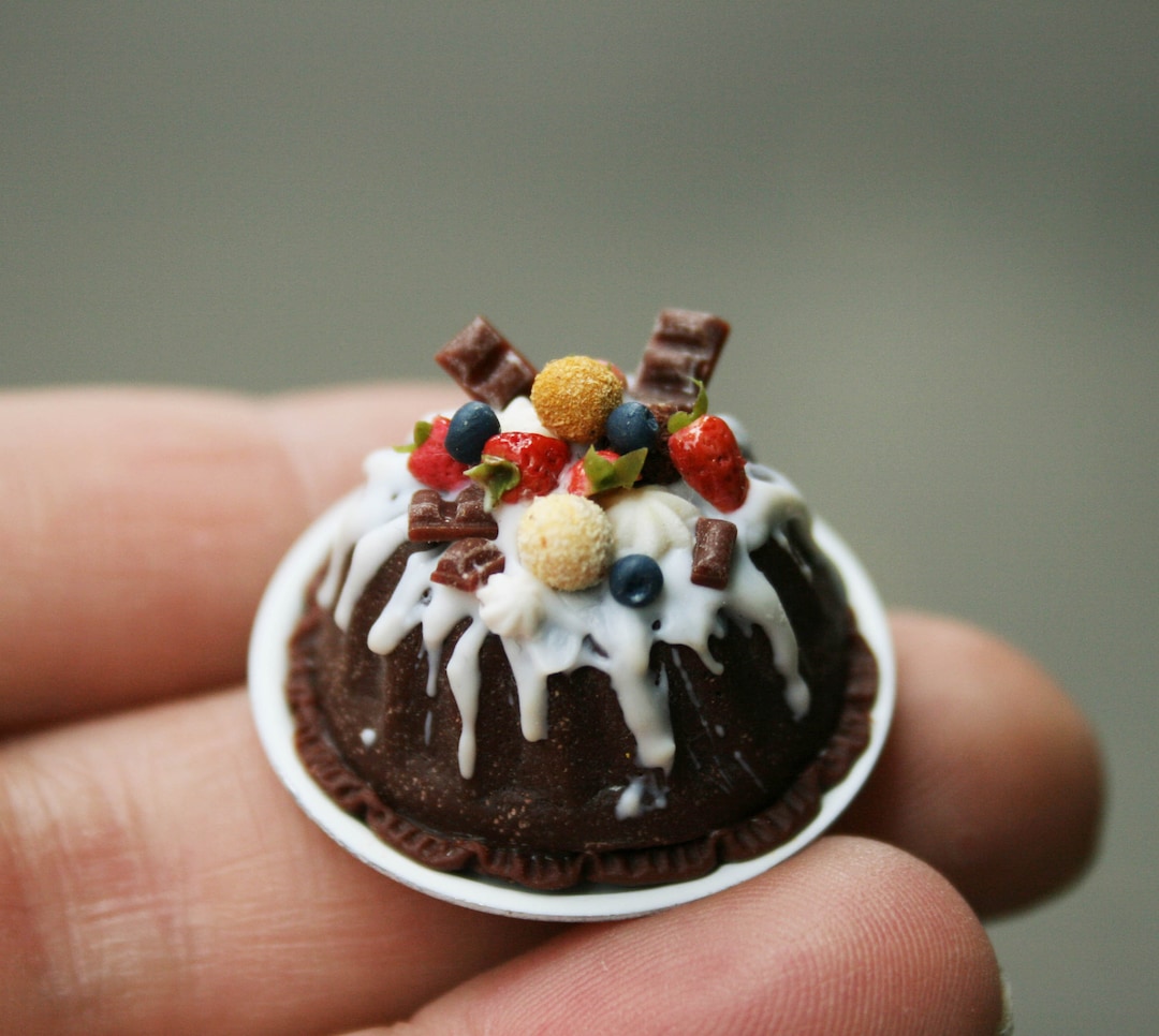 DOLLHOUSE MINIATURES " Chocolate Cake " Artisan Handmade Miniature in ...