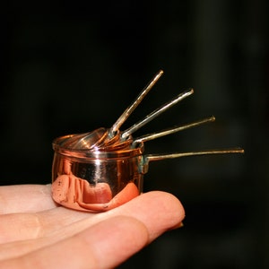 DOLLHOUSE MINIATURES " Copper Pots " Artisan Handmade Miniature in 12th ...