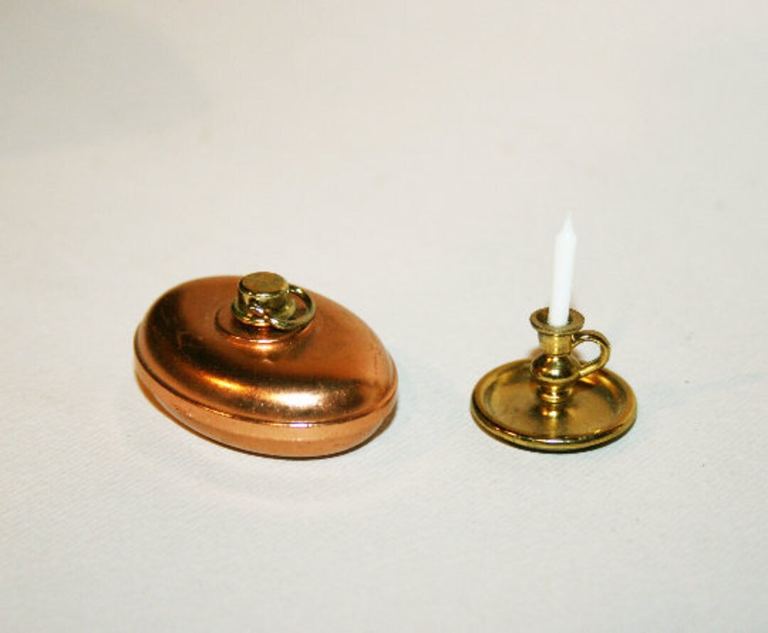 Hot Water Boule and Candle Holder Set, Dollhouse Miniatures, Bodo ...
