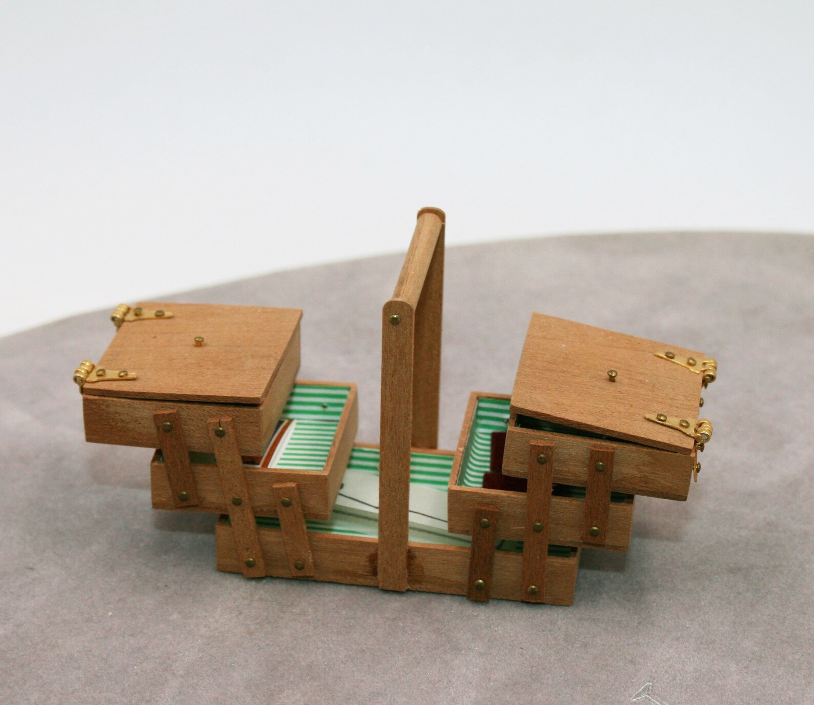 DOLLHOUSE MINIATURES Sewing Box Artisan Handmade - Etsy