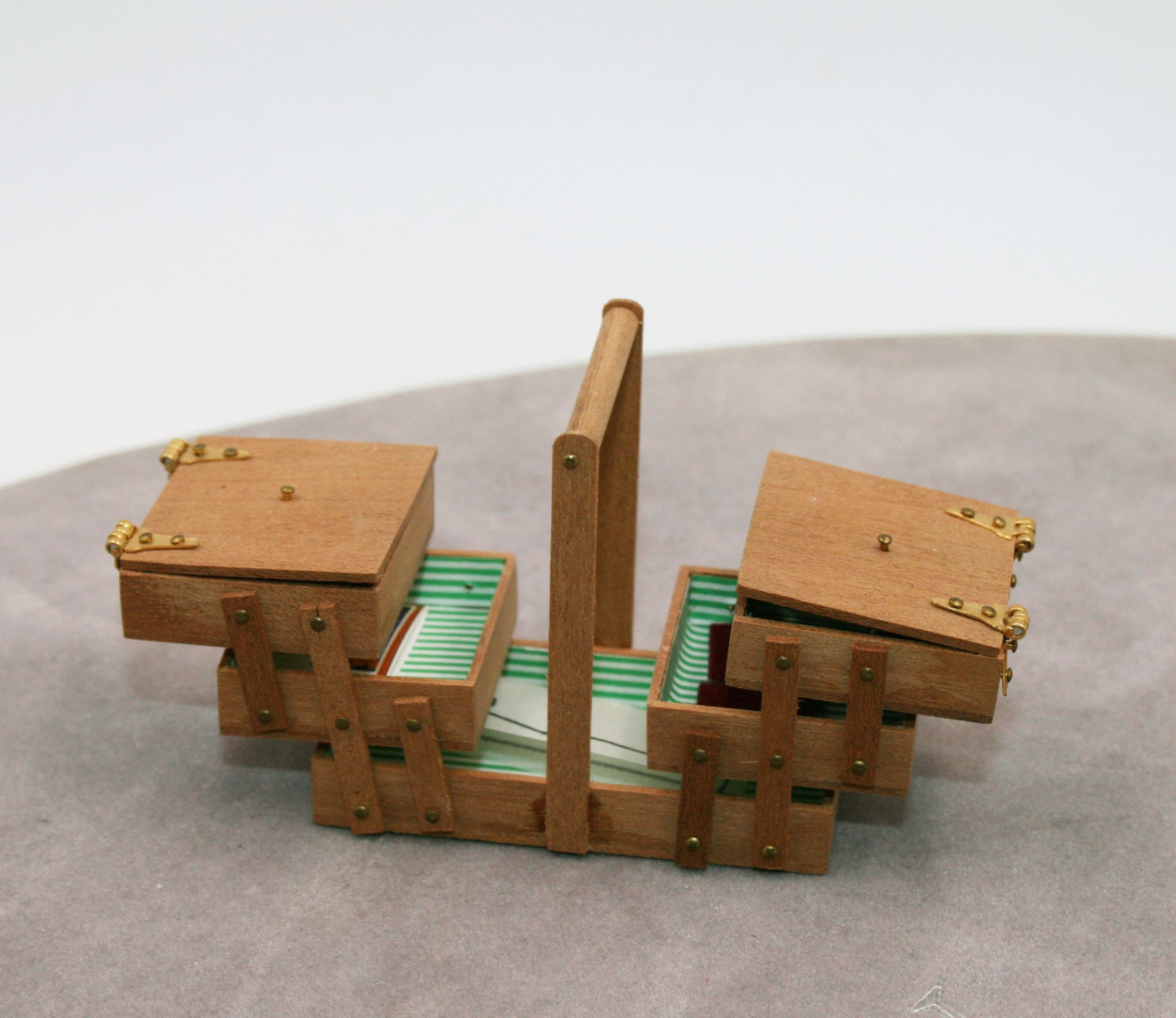 DOLLHOUSE MINIATURES Sewing Box Artisan Handmade - Etsy