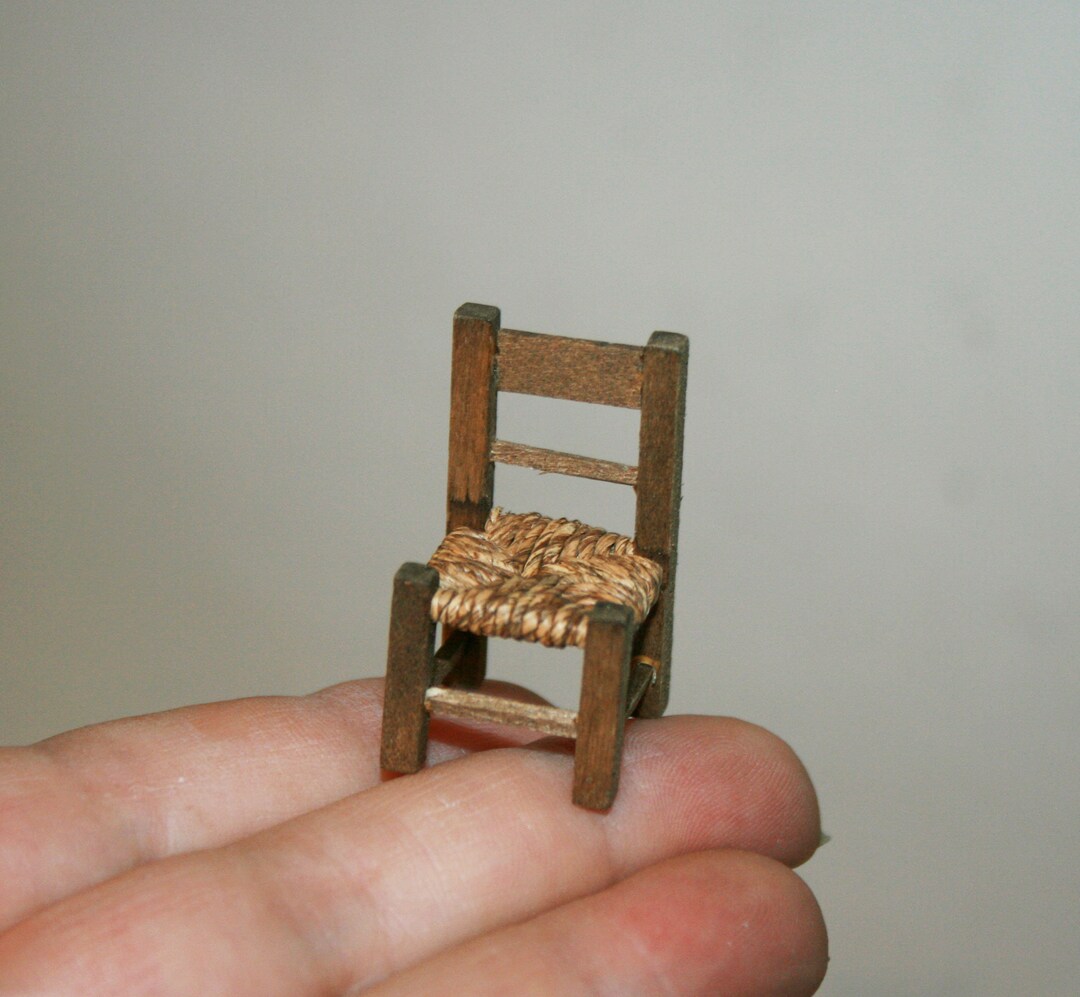 Wooden Straw Chair, 24th Scale - DOLLHOUSE MINIATURE Furnitures ...