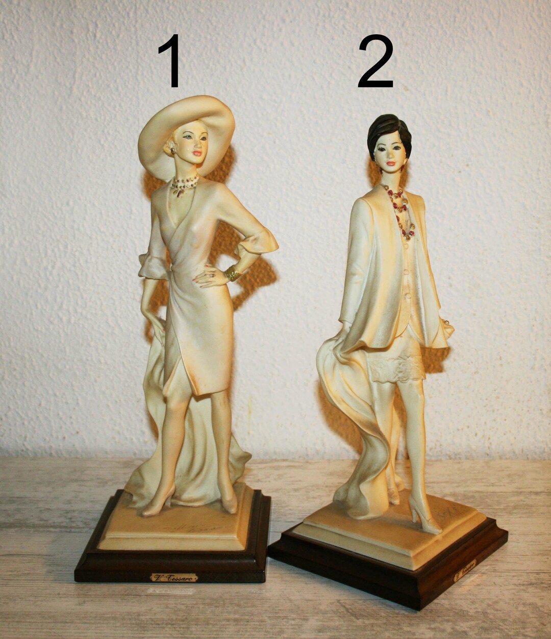 Elegant Resin Lady Statuettes - Figurines -vintage 80s - Gift for Her ...