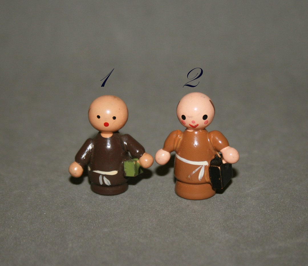 Little Friars in Wood/miniature Figurine/sevi Italy/vintage Wooden Toys ...