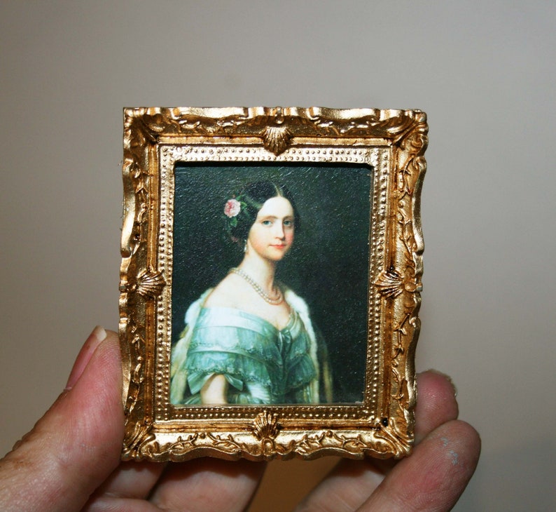 DOLLHOUSE MINIATURES " Lady Portrait " Artisan Handmade Miniature in ...