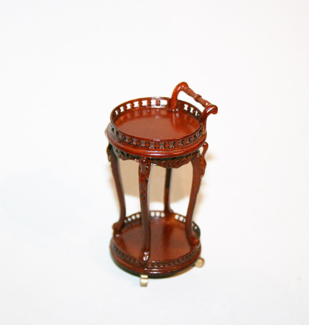 Tea Trolley Cart -walnut -DOLLHOUSE MINIATURES -artisan Handmade ...