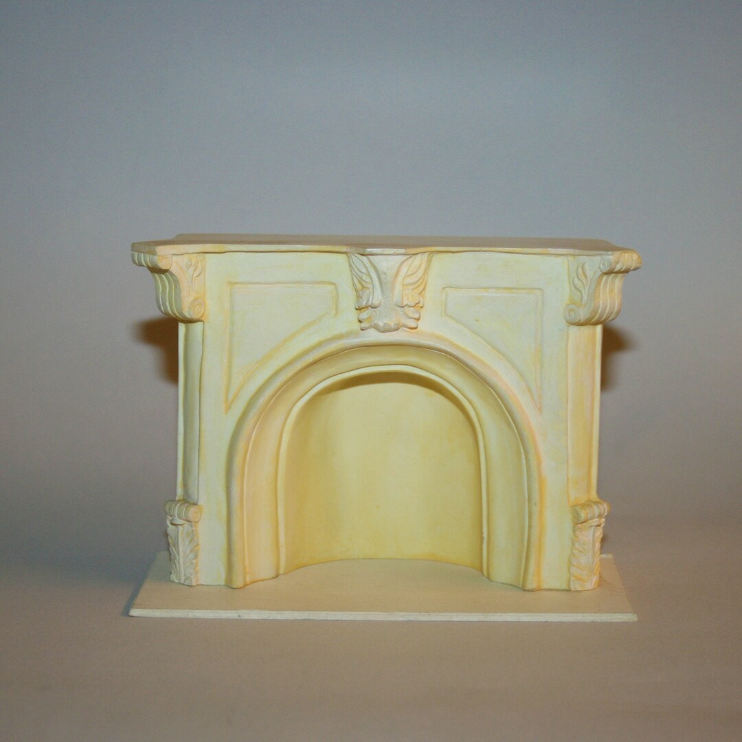 Resin Fireplace Ivory Color - DOLLHOUSE MINIATURE Furnitures - Artisan ...