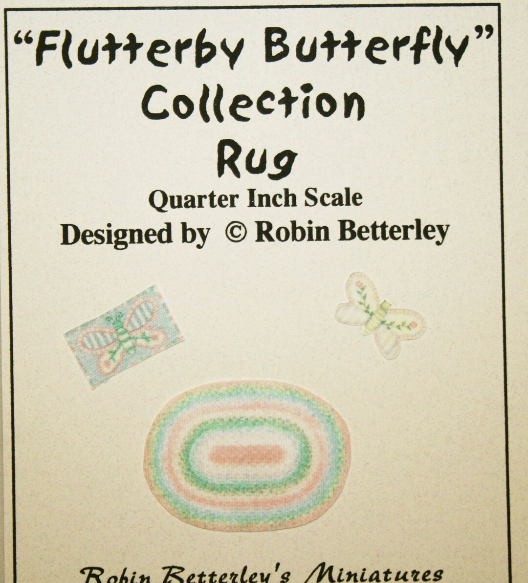 Robin Betterley 1/4" Scale Flutterby Butterfly Collection Rug -DOLL ...