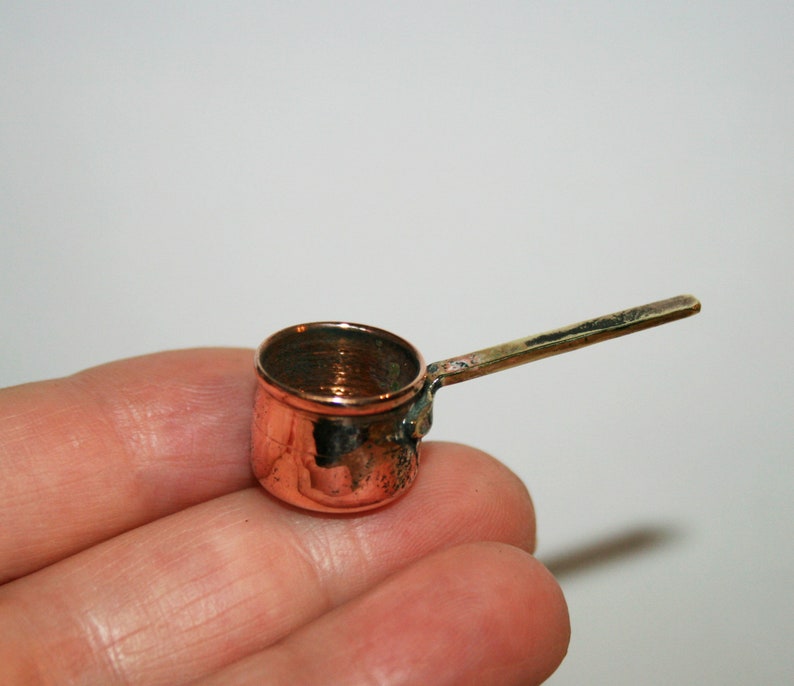 DOLLHOUSE MINIATURES " Copper Pots " Artisan Handmade Miniature in 12th ...
