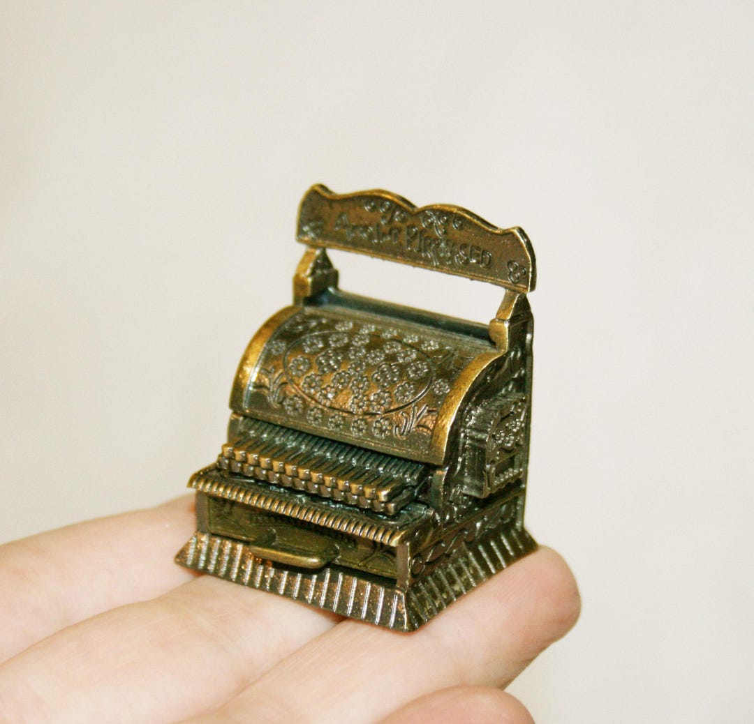 Dolls House Bronze Cash Register Victorian Till Miniature Shop Pub ...