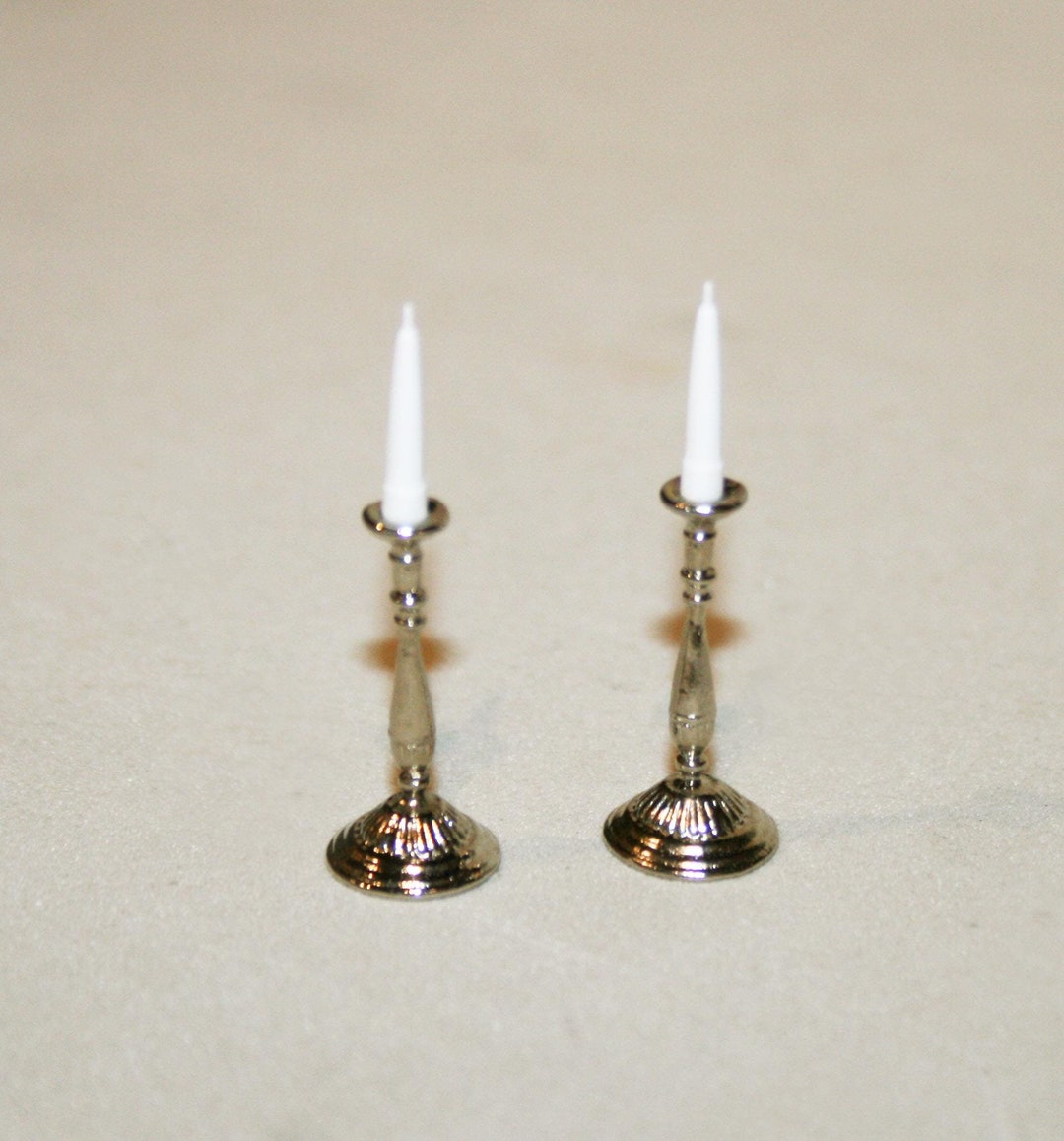 Candlesticks Pair - Dollhouse Accessories - Artisan Handmade Miniature ...